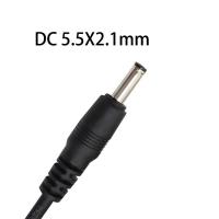 China Custom DC Barrel Jack Male 2.1x5.5mm to Stripped Tinned Wire Pigtail Cable 1m for sale