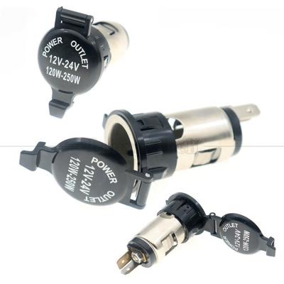 China 12V 24V Waterproof Car Cigarette Lighter Female Socket Power Charger Adapter for Motorcycle 10A for sale