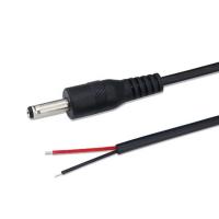 China 90 Degree Right Angle DC Power Jack 5.5x2.1mm to Open Wire End Pigtail Cable 1m for sale