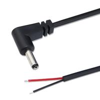 China 90 Degree Right Angle DC Power Jack 5.5x2.1mm to Open Wire End Pigtail Cable 1m for sale