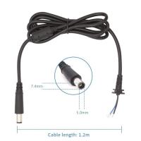 China DC 7.4x5.0mm Male Barrel Jack to Bare End Tinned Open Pigtails Wire Extension Cable 18AWG 1m for Laptop Adapter for sale