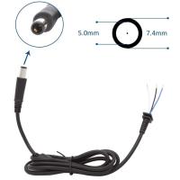 China DC 7.4x5.0mm Male Barrel Jack to Bare End Tinned Open Pigtails Wire Extension Cable 18AWG 1m for Laptop Adapter for sale