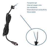 China DC 7.4x5.0mm Male Barrel Jack to Bare End Tinned Open Pigtails Wire Extension Cable 18AWG 1m for Laptop Adapter for sale