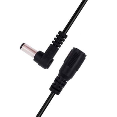 China 90 Degree Right Angle DC Power Extension Cable 5.5x2.1mm Male to Female Barrel Jack 12V for sale
