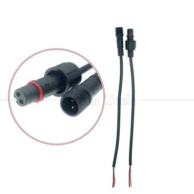 China IP67 IP68 M12 Waterproof Cable Male Female 2 Pin 20cm for LED Light for sale