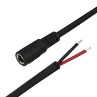 China DC Power Pigtail Cable 5.5x2.1mm 5.5x2.5mm Male Female Plug Jack to Open Bare Wire 1m for LED CCTV for sale