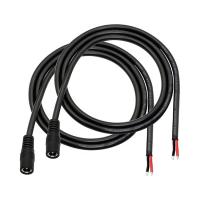 China DC Power Cable 2.1x5.5mm Male Female Barrel Jack to Open Pigtail 1M 2M 3M for sale
