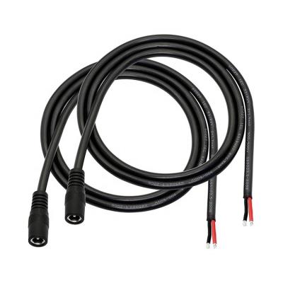 China Male Female DC Barrel Jack 2.1x5.5mm Socket Connector to Open Bare Wire Pigtail Power Charger Cable 1m for sale