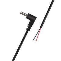 China 90 Degree Right Angle DC Barrel Jack Male 3.5x1.35mm to Stripped Tinned Wire Pigtail Bare End Cable 1m for sale