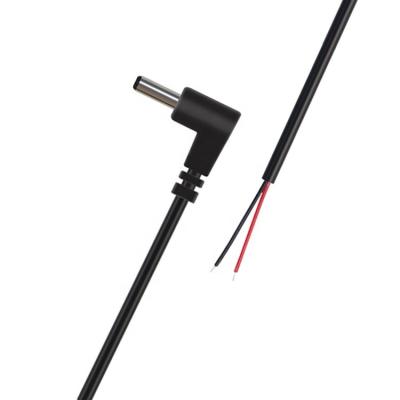 China 90 Degree Right Angle DC Barrel Jack Male 3.5x1.35mm to Stripped Tinned Wire Pigtail Bare End Cable 1m for sale