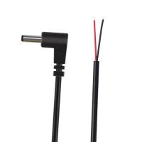 China 90 Degree Right Angle DC Barrel Jack Male 3.5x1.35mm to Stripped Tinned Wire Pigtail Bare End Cable 1m for sale