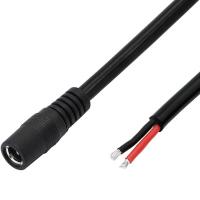China DC Power Cable 2.1x5.5mm Male Female Barrel Jack to Open Pigtail 1M 2M 3M for sale