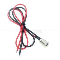 China 18AWG 10A Metal Threaded Panel Mount DC Power Jack 5.5x2.1mm 5.5x2.5mm Female Socket Connector Pigtail Cable for sale