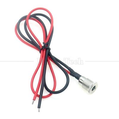 China 18AWG 10A Metal Threaded Panel Mount DC Power Jack 5.5x2.1mm 5.5x2.5mm Female Socket Connector Pigtail Cable for sale