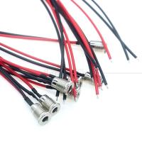 China 18AWG 10A Metal Threaded Panel Mount DC Power Jack 5.5x2.1mm 5.5x2.5mm Female Socket Connector Pigtail Cable for sale