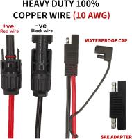 China 10AWG SAE to MC4 Solar Panel Adapter Extension Cable 0.5m for RV Caravan Battery Charging for sale