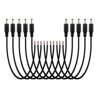 China DC 2.1x5.5mm Male Female Barrel Connector to Open Pigtail Power Cable 1m 2A for sale