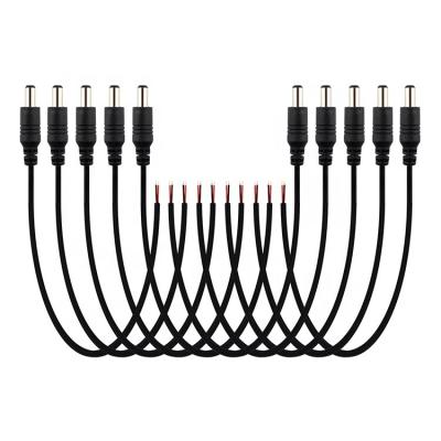 China DC 2.1x5.5mm Male Female Barrel Connector to Open Pigtail Power Cable 1m 2A for sale