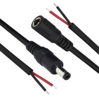 China 12V DC Barrel Jack 5.5x2.1mm 5.5x2.5mm 3.5x1.35mm Male Female Socket to Open Pigtail DC Power Cable 18AWG for sale