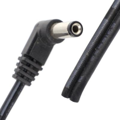 China 90 Degree Right Angle DC Barrel Jack 2.1x5.5mm Male Female to Open Pigtail Power Cable 1m for sale