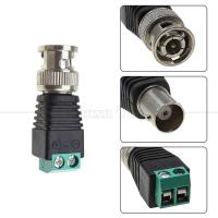 China 2 Pin Solderless Screw Terminal BNC Male Female Connector Power Adapter for CCTV Camera Systems for sale