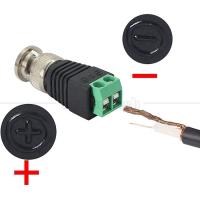 China 2 Pin Solderless Screw Terminal BNC Male Female Connector Power Adapter for CCTV Camera Systems for sale