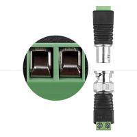 China 2 Pin Solderless Screw Terminal BNC Male Female Connector Power Adapter for CCTV Camera Systems for sale