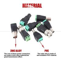 China 2 Pin Solderless Screw Terminal BNC Male Female Connector Power Adapter for CCTV Camera Systems for sale