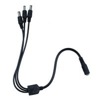 China 1 to 3 Way DC Power Splitter Cable 5.5x2.1mm 1 Female to 3 Male 20AWG 0.35m for CCTV LED Strip for sale