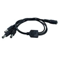 China 1 to 3 Way DC Power Splitter Cable 5.5x2.1mm 1 Female to 3 Male 20AWG 0.35m for CCTV LED Strip for sale
