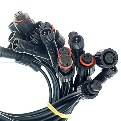 China Custom IP67 IP68 Waterproof M12 2-8 Pin DC to Open Bare Wires Cable for LED Light for sale