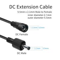 China Waterproof DC Power Extension Cable Male to Female 5.5x2.1mm IP67 1m for LED Light for sale