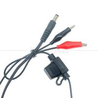 China 12V DC 5.5x2.1mm to Alligator Clips Fuse Power Cable 18AWG 2m for Trail Camera for sale