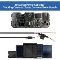 China Ratproof Metal Jacket DC 5.5x2.1mm 4.0x1.7mm to Spade Connector Power Extension Cable 2m for Trail Cameras for sale