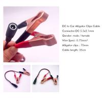 China DC Male 5.5x2.1mm to Alligator Clips Power Cable 35cm 0.75mm² for Car Charger for sale