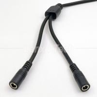 China DC 5.5x2.1mm 1 Female to 2 Female Splitter Power Extension Cable 18AWG 5A for CCTV LED Strip for sale