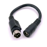China 4 Pin Mini DIN to DC 5.5x2.1mm Power Extension Cable 15cm for Camera DVD TV Barcode Printer for sale