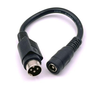 China 4 Pin Mini DIN to DC 5.5x2.1mm Power Extension Cable 15cm for Camera DVD TV Barcode Printer for sale