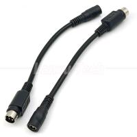 China 4 Pin Mini DIN to DC 5.5x2.1mm Power Extension Cable 15cm for Camera DVD TV Barcode Printer for sale