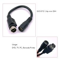 China 4 Pin Mini DIN to DC 5.5x2.1mm Power Extension Cable 15cm for Camera DVD TV Barcode Printer for sale