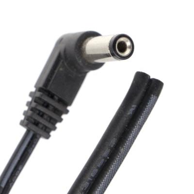 China 90 Degree Right Angle DC Barrel Jack 2.1x5.5mm Male Female to Open Pigtail Power Cable 1m for sale