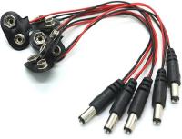 China 9V Battery Snap Clip Connector to DC Male 5.5x2.1mm Power Cable 13cm 18AWG for sale