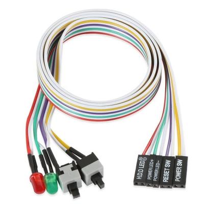 China ATX Power Switch Cable Set with LED Indicators - 50cm Length for PC Case Motherboard Reset and Power Control for sale