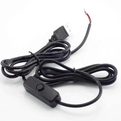 China 1m 1.5m USB Type A Switch Extension Cable with Power On/Off Button and 2A Charging Current for sale