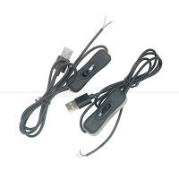China 1M USB A Male to Open Tinned Wire Cable with 304 Switch Button - 1A/2A/3A Charging Current for sale