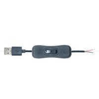 China 1M USB A Male to Open Tinned Wire Cable with 304 Switch Button - 1A/2A/3A Charging Current for sale