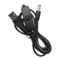 China USB to DC 5.5x2.1mm Power Cable with ON/OFF Switch - 2A Charging Current, 1.5m Length for LED Strips for sale