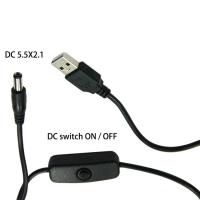 China USB to DC 5.5x2.1mm Power Cable with ON/OFF Switch - 2A Charging Current, 1.5m Length for LED Strips for sale
