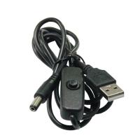China USB to DC 5.5x2.1mm Power Cable with ON/OFF Switch - 2A Charging Current, 1.5m Length for LED Strips for sale
