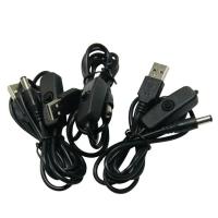 China USB to DC 5.5x2.1mm Power Cable with ON/OFF Switch - 2A Charging Current, 1.5m Length for LED Strips for sale